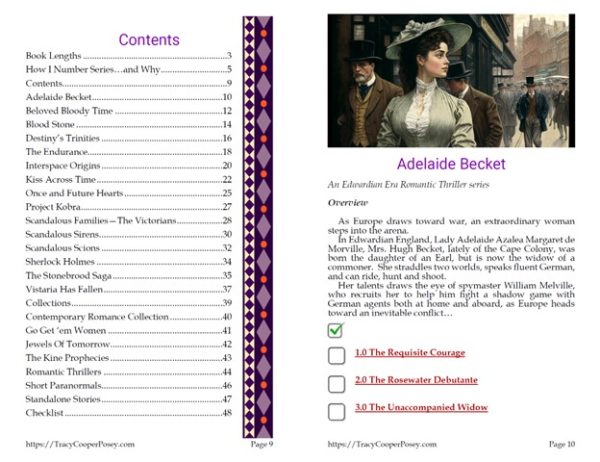 Printable, Pretty Checklist of All My Books – Tracy Cooper-Posey